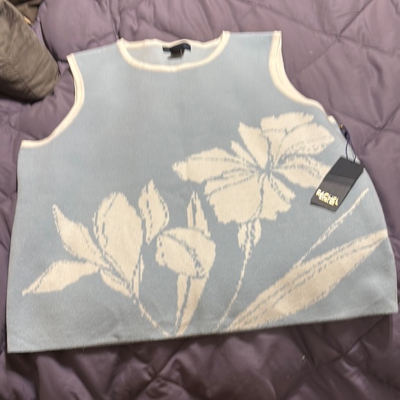 Rachel Zoe | Sweaters | Rachel Zoe Blue And Cream Crew Neck Sweater ...